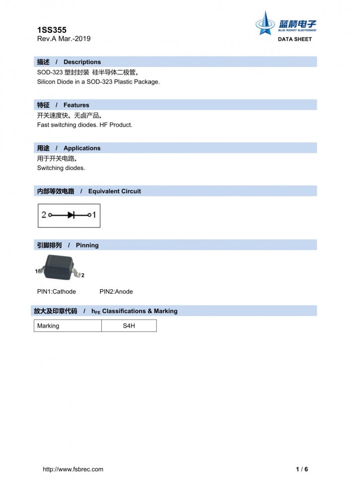 1SS355 datasheet page 1