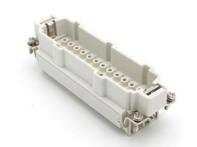 Heavy-Duty Screw Terminal Insert, Male, 24-Pole, 16A, Numbered 1-24, with  Wire Protection, Silver (Ag) Plated Contacts, Size 24B «104x27»