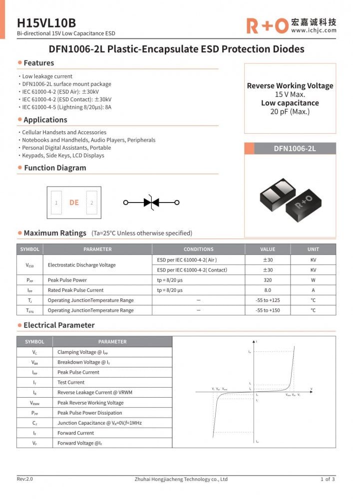 H15VL10B datasheet page 1