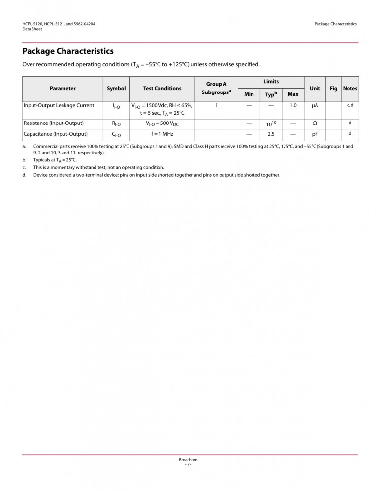 HCPL-5121-300 datasheet page 7