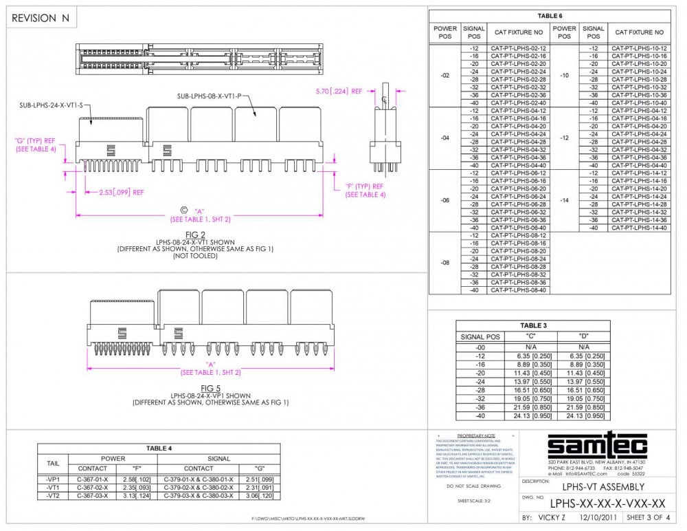 Samtec LPHS drawing page 3