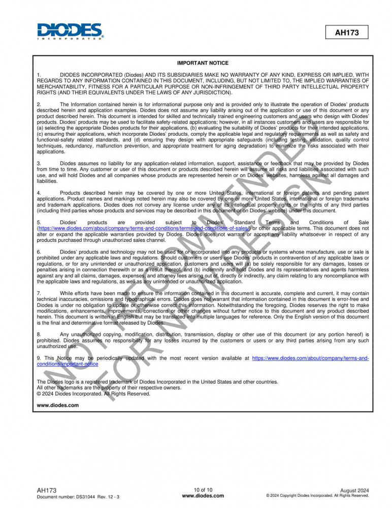 AH173 datasheet page 10