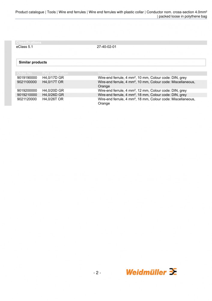 WEIDMULLER 9021110000 technical document page 2