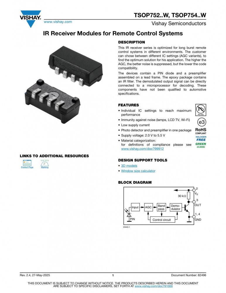 Datasheet page 1