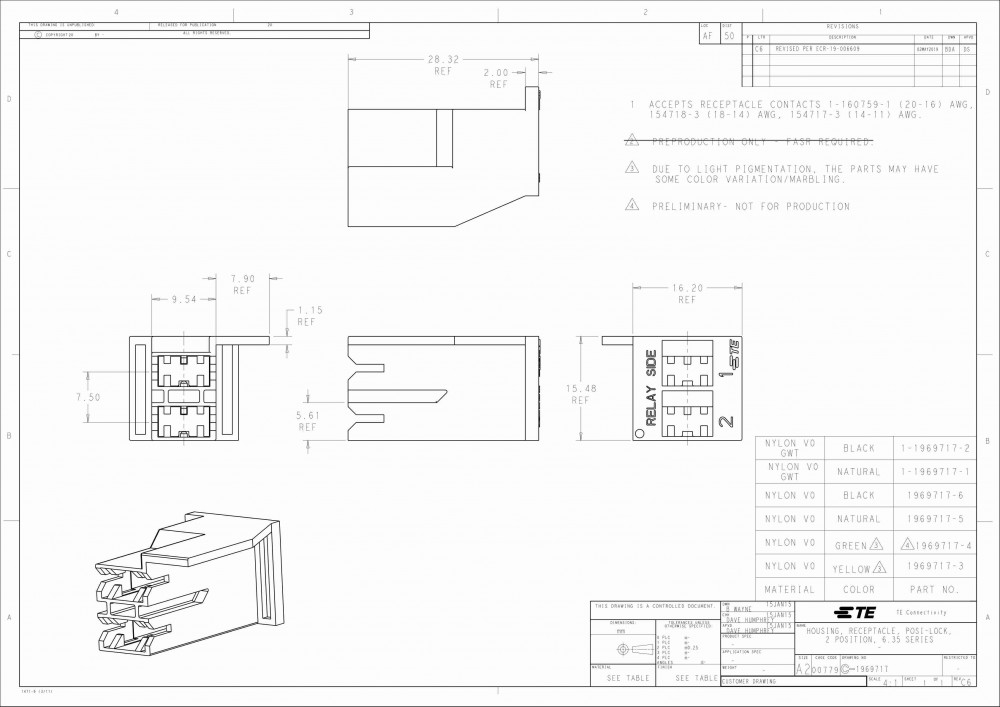 TE Connectivity 1969717-6 technical drawing preview