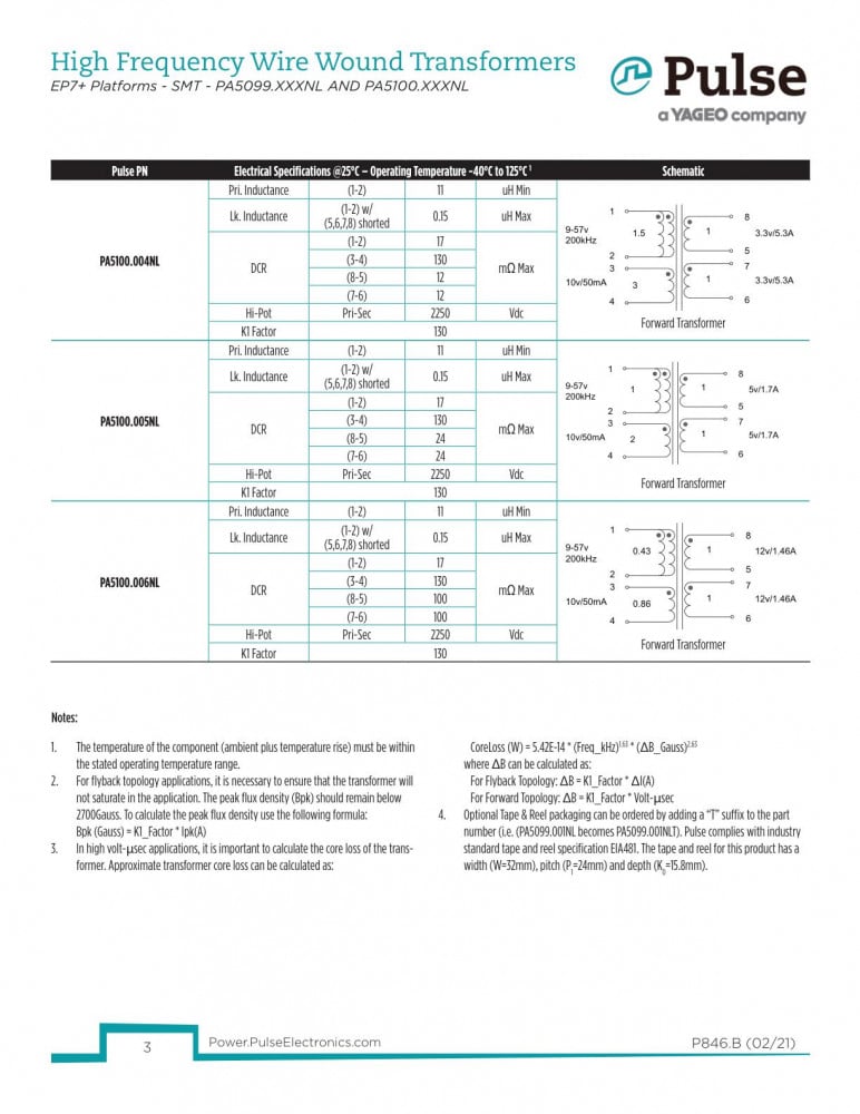 PA5099 series datasheet page 3