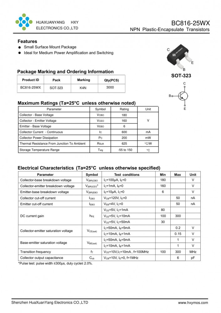 BC816-25WX-HXY datasheet page 1