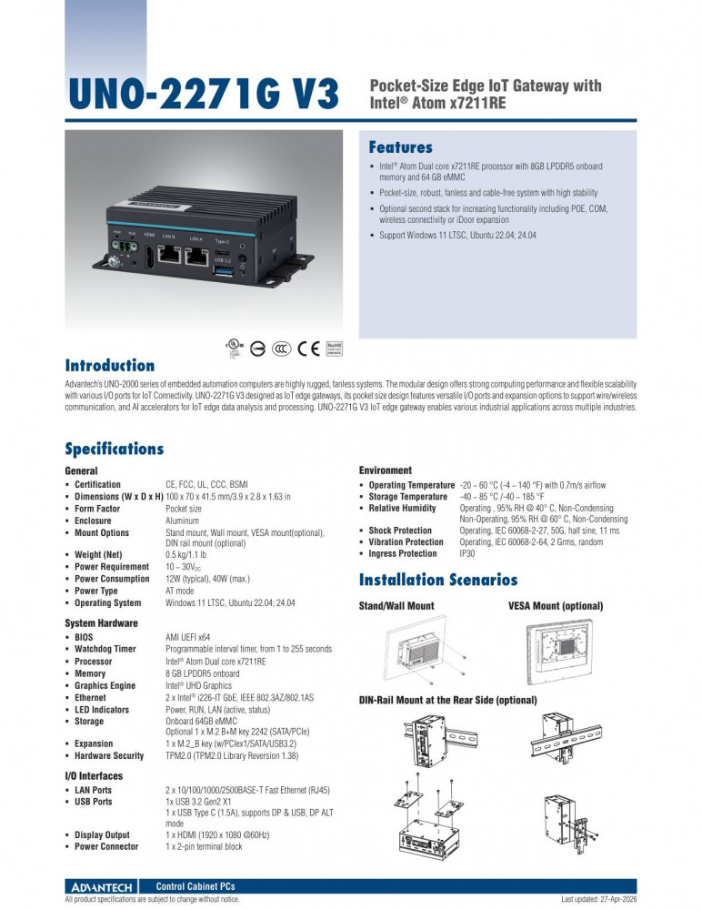 UNO-2271G V3 document page 1
