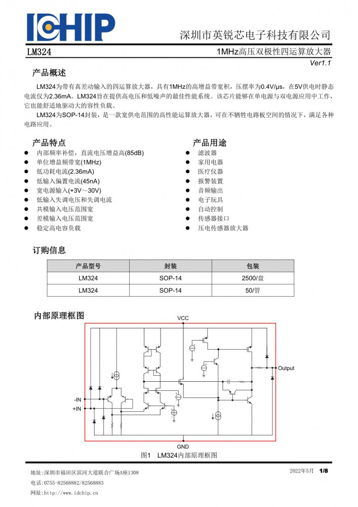 LM324S datasheet page 1