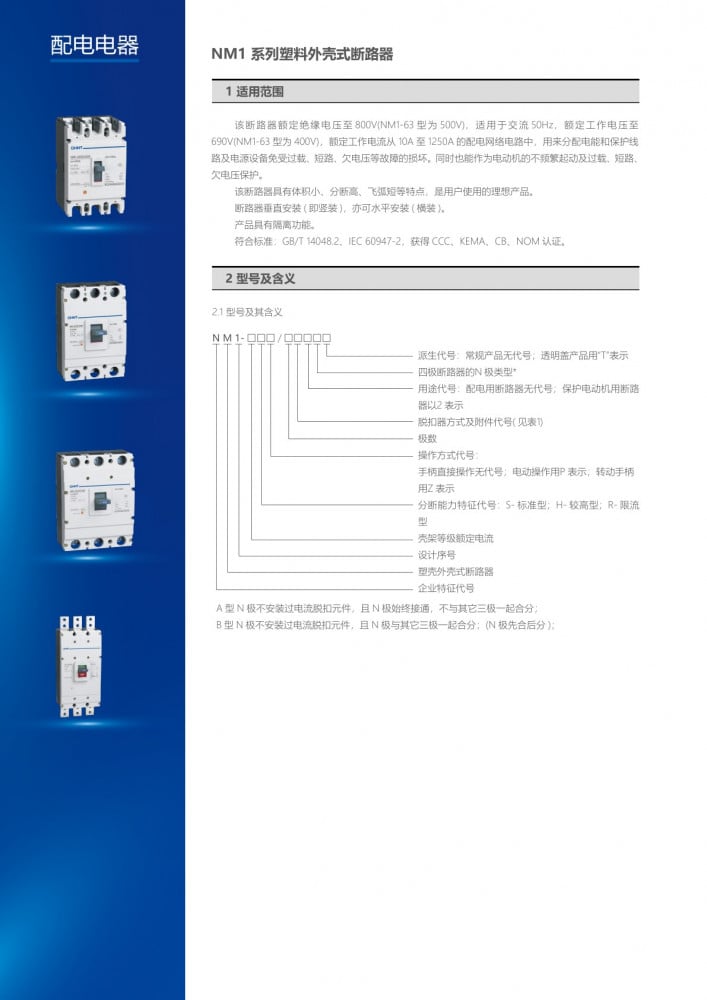 CHINT NM1 technical document page 3