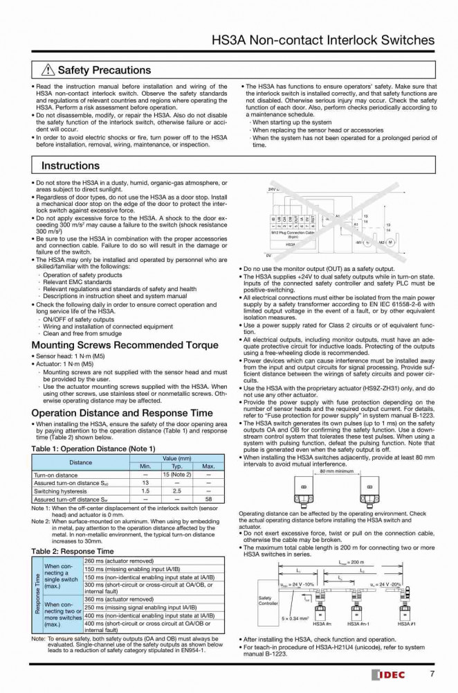 IDEC HS3A documentation page 7