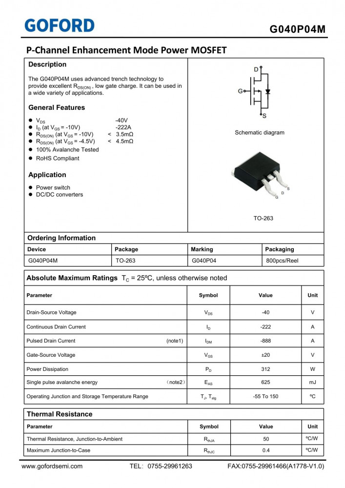 G040P04M datasheet page 1