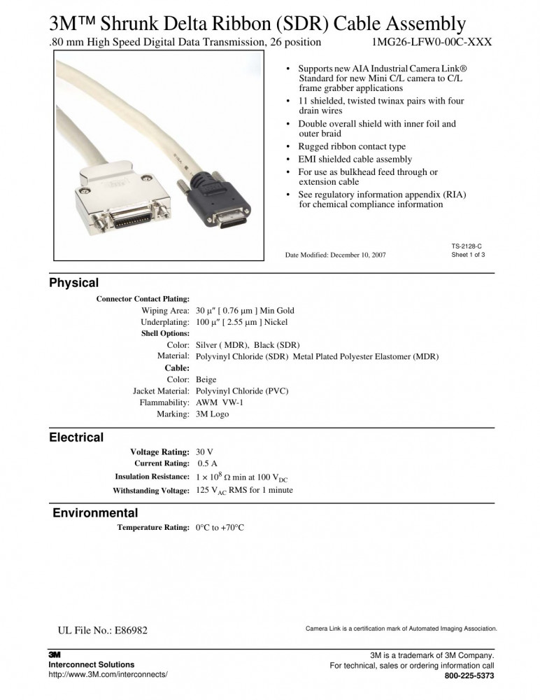 3M TS-2128-C technical data sheet page 1