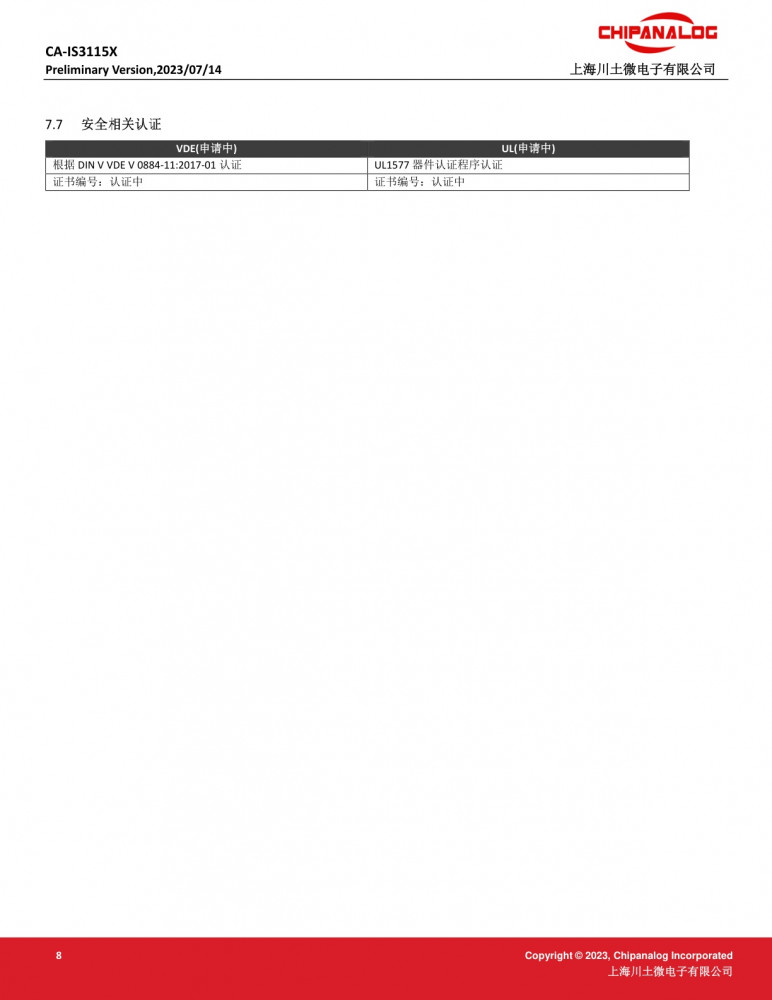 CA-IS3115AW datasheet page 8