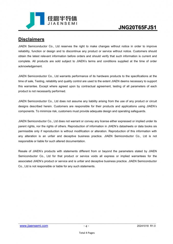JNG20T65FJS1 datasheet page 4