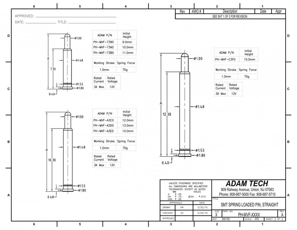 ADAM TECH PH-MVF-XXXX technical drawing, page 2