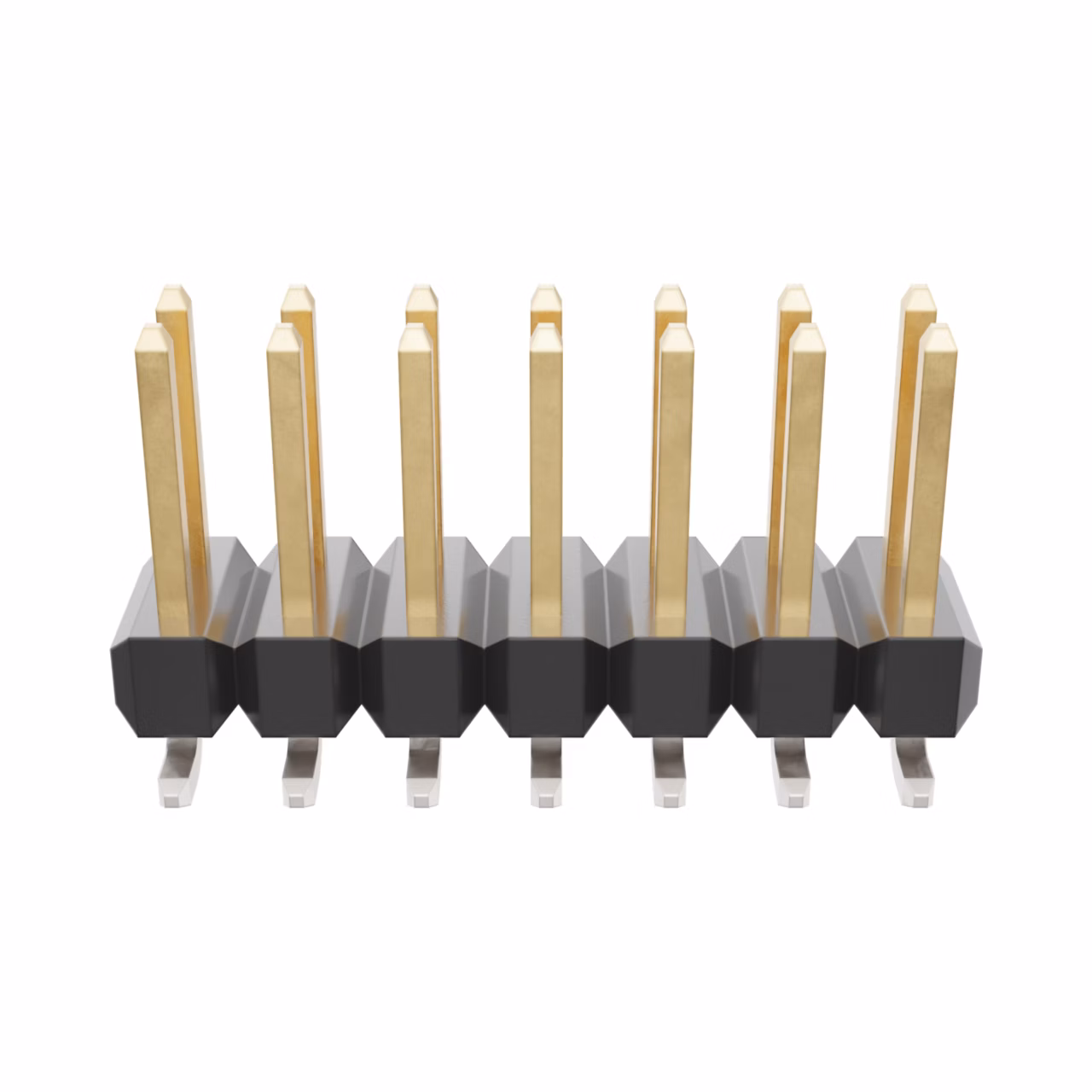 C-Grid Breakaway PCB Header, 2.54mm Pitch, Surface Mount, Dual Row, Vertical, 14 Circuits, 0.38µm Gold (Au) Plating, 6.10mm Mating Pin Length, Tube for sale