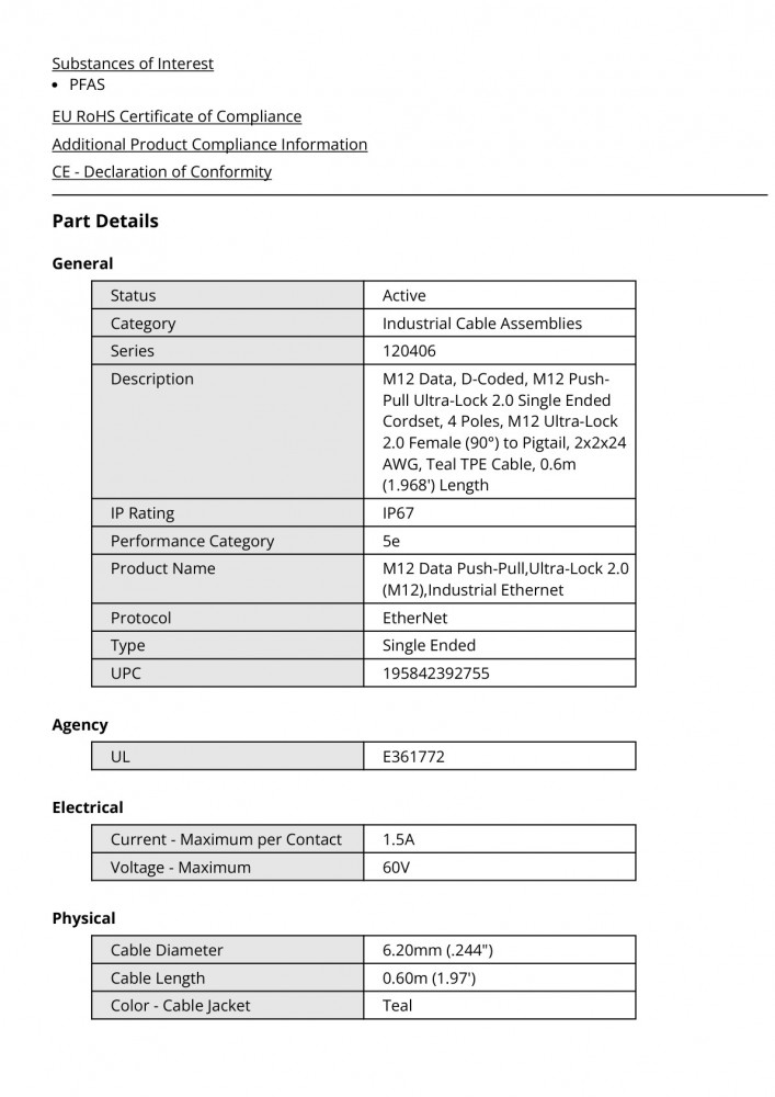 Molex UL 2.0 product specification page 2