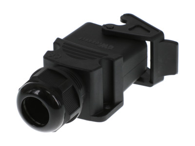 Heavy-Duty Standard (STD) Single Lever Bulkhead Mount Housing, Polyamide, with 1 Lever, Side Entry, with Cable Gland, Size «32x13», Pg21 Thread, Black for sale