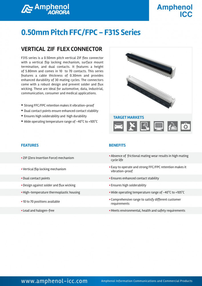Amphenol F31S series technical document page 1