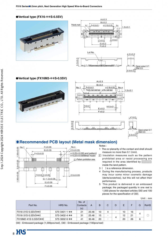 HRS FX16 datasheet page 8