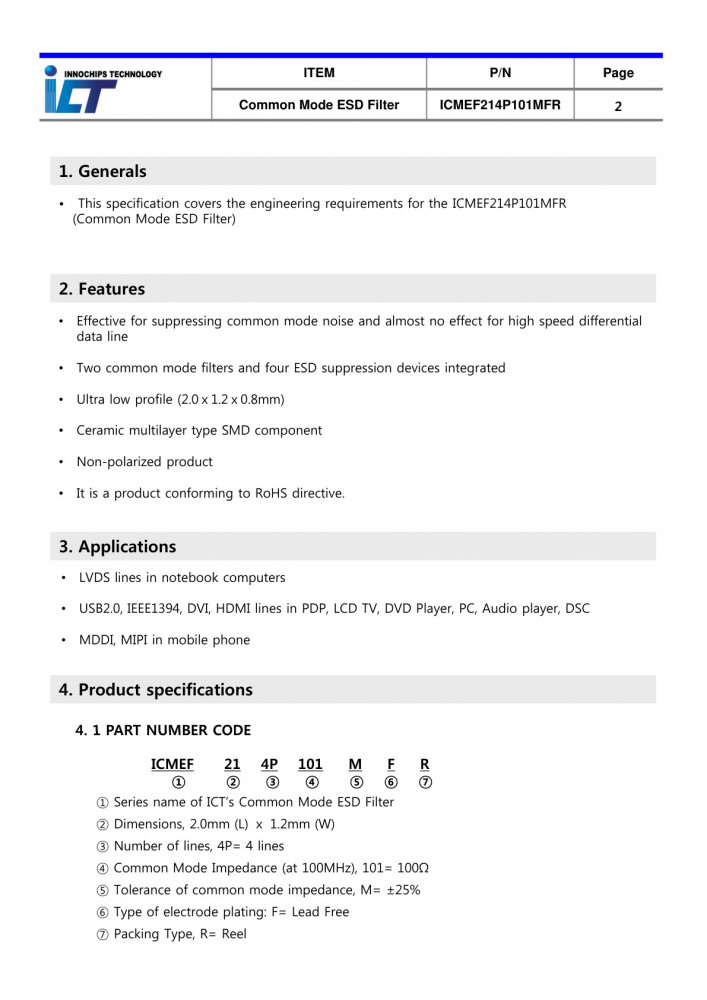 ICMEF214P101MFR datasheet page 2