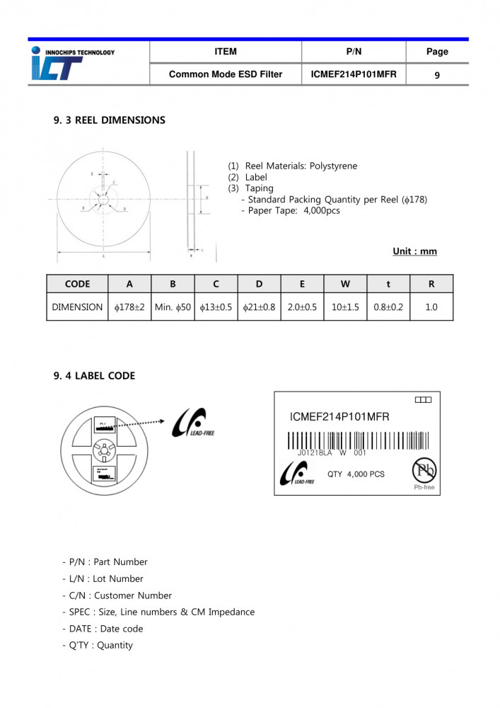 ICMEF214P101MFR datasheet page 9