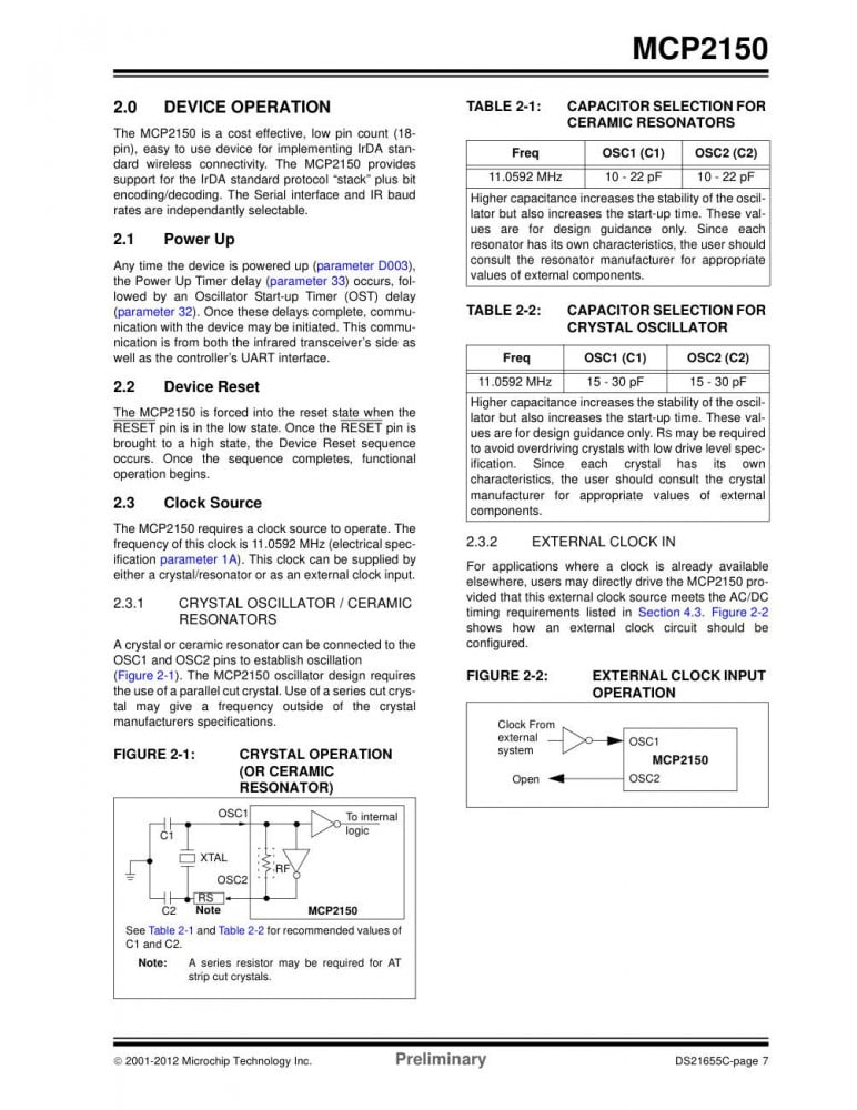 MCP2150 datasheet page 7