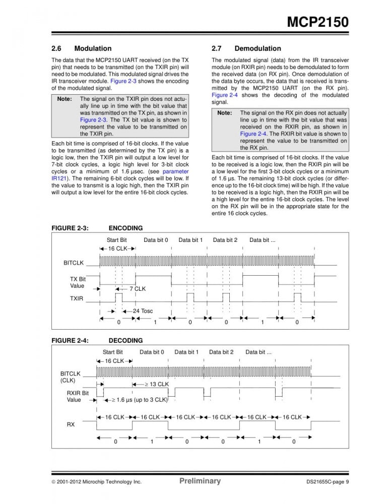 MCP2150 datasheet page 9