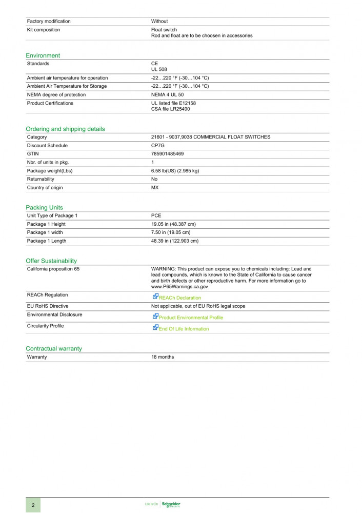 9037EW9 technical document page 2