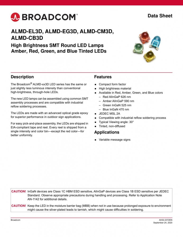 ALMD LED datasheet page 1