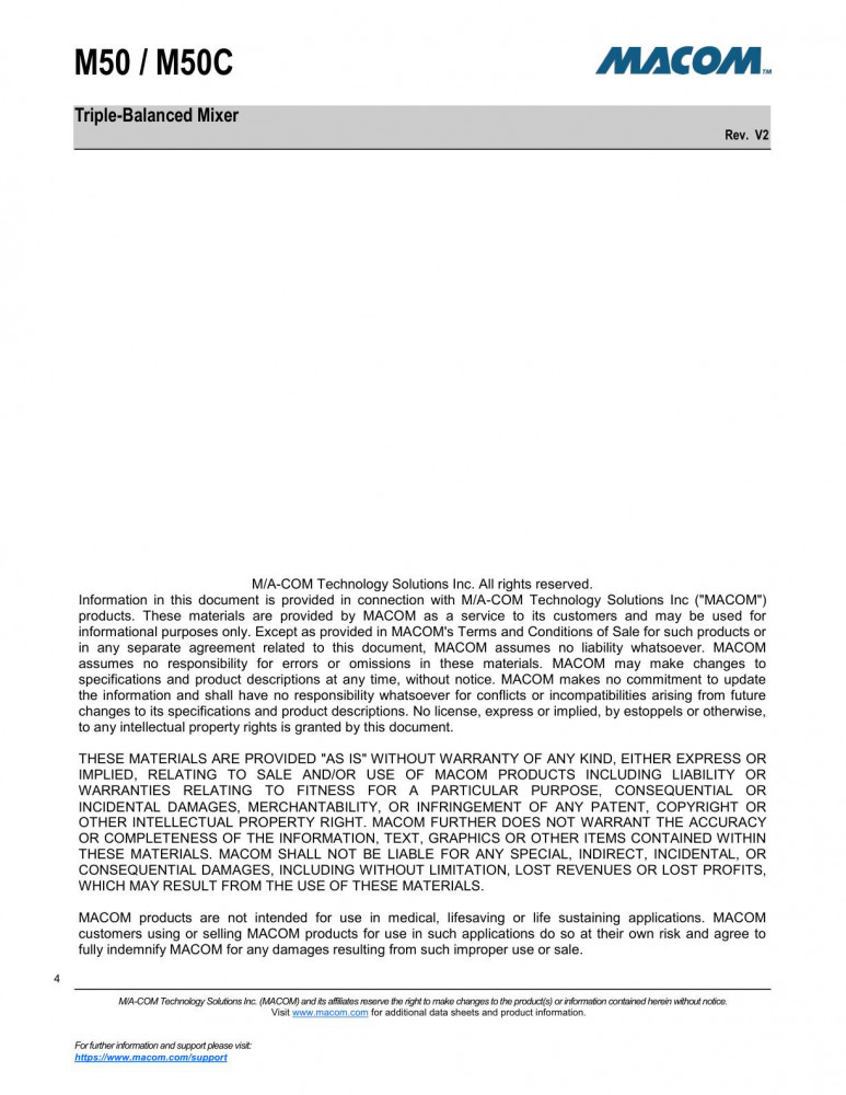 MACOM M50 technical document page 4