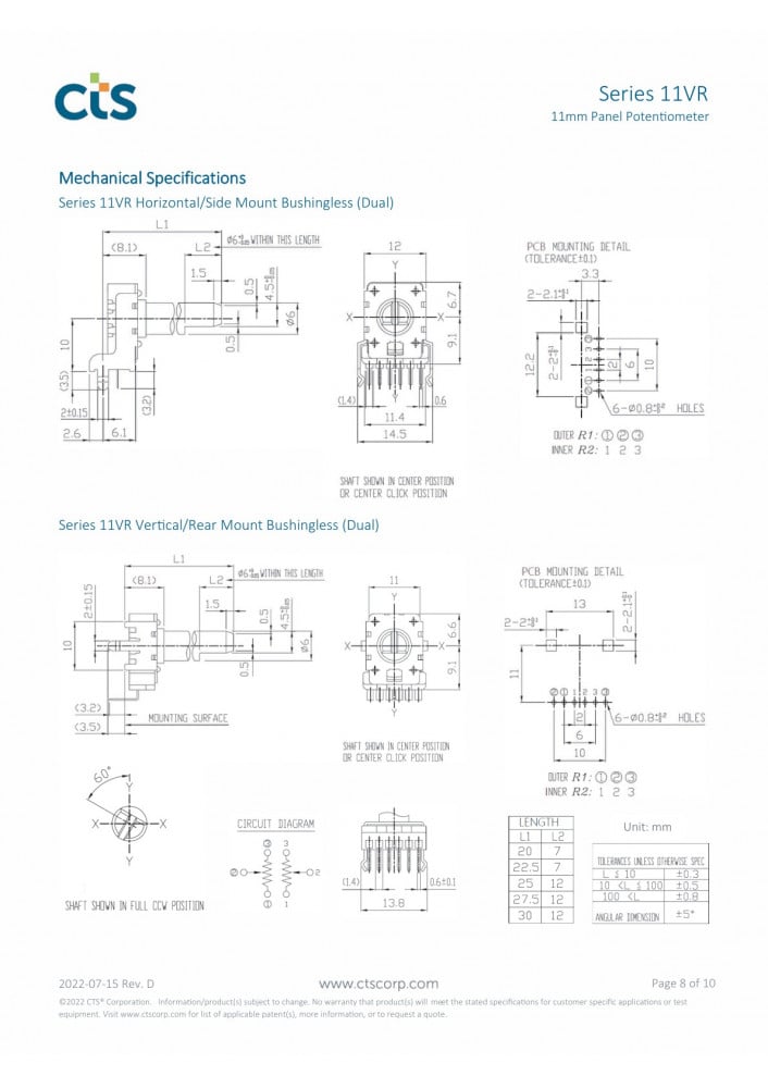 CTS 11VR datasheet page 8