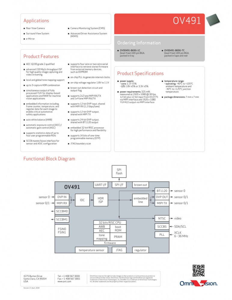 OmniVision OV491 product brief page 2