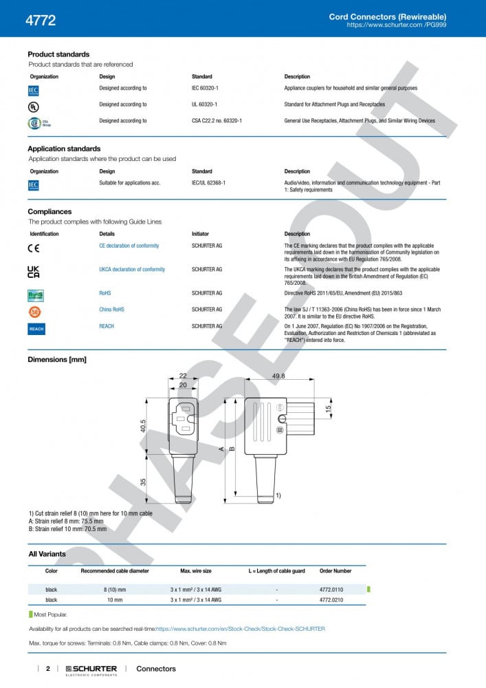 SCHURTER 4772.0210 datasheet page 2