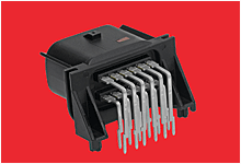 MX150 Male Connector Assembly, Bulkhead Twist-Lock, Mat-Sealed Compatible, Dual Row, 6 Circuits, Keying Option A, Black