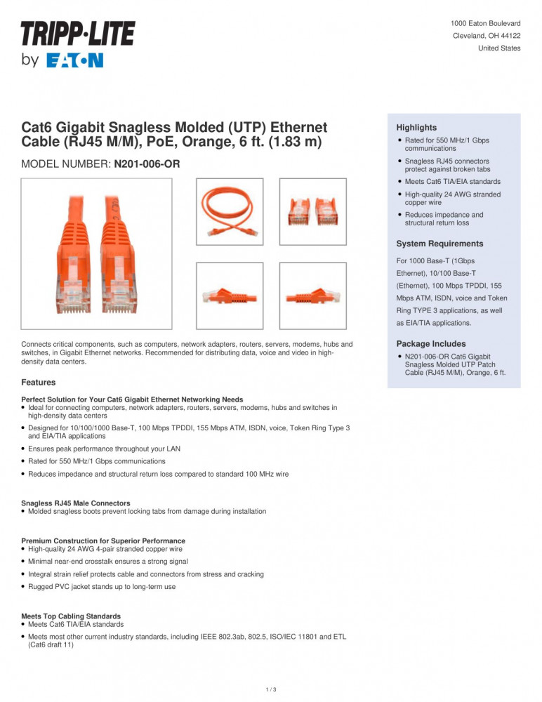 N201-006-OR technical document page 1