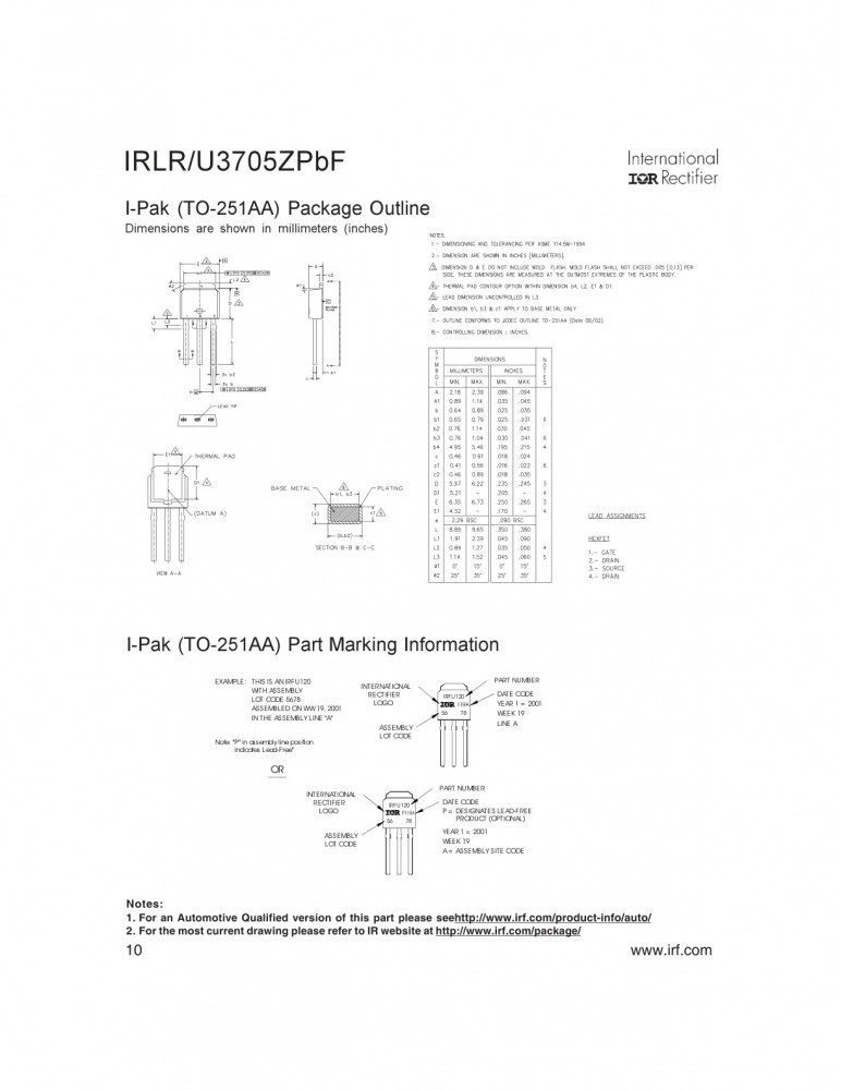 IRLR3705ZTRPBF datasheet page 10