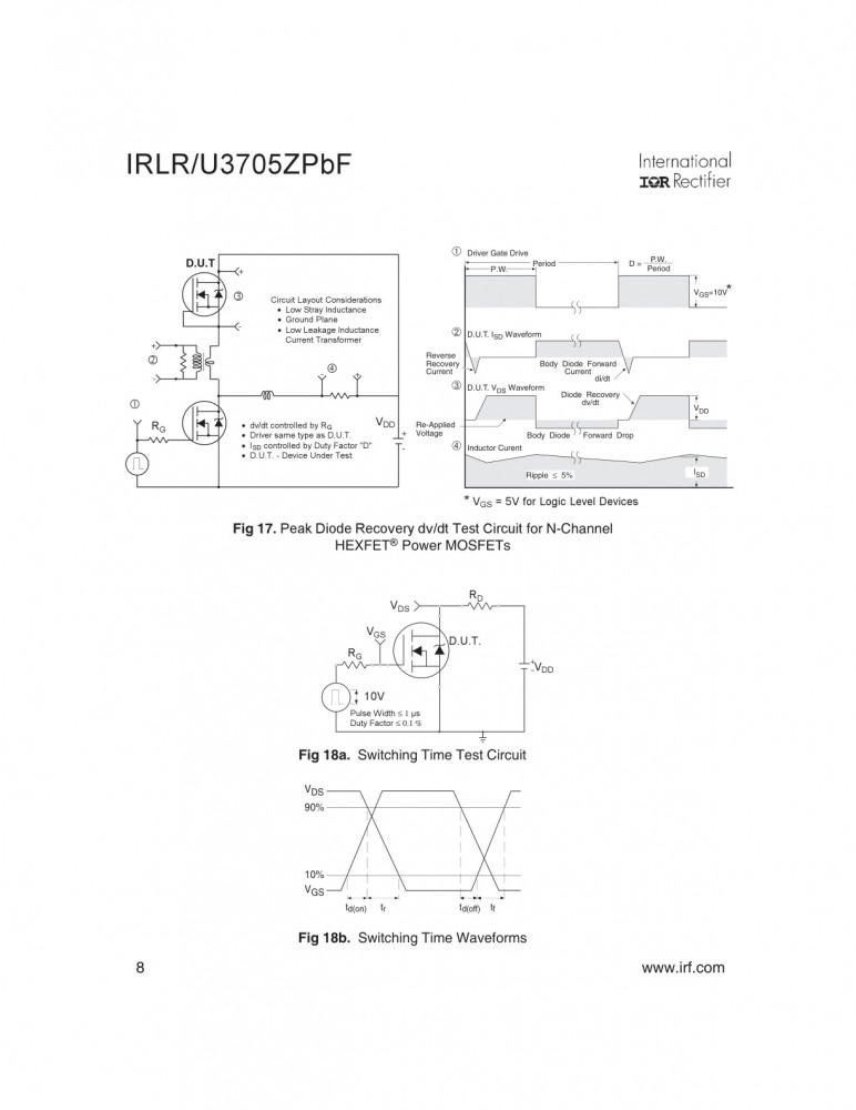 IRLR3705ZTRPBF datasheet page 8