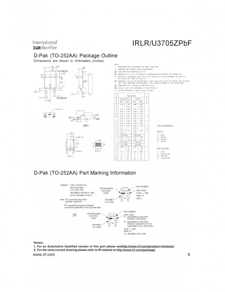 IRLR3705ZTRPBF datasheet page 9