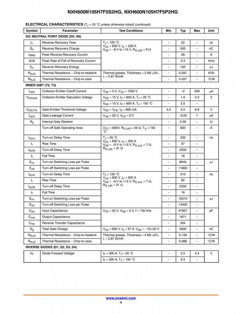 NXH600N105H7F5S2HG datasheet page 4