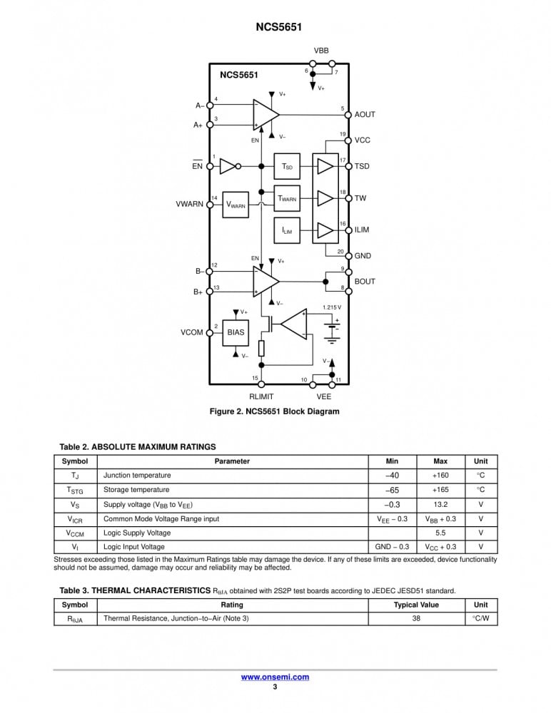 NCS5651 technical document page 3