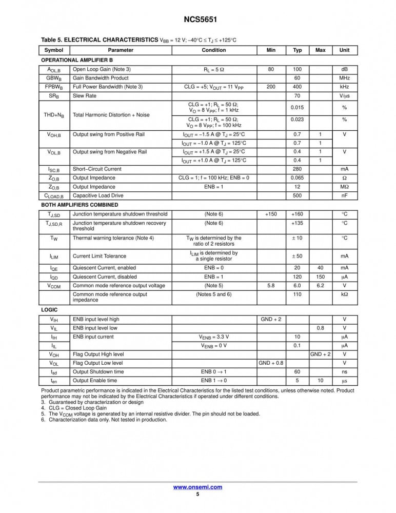NCS5651 technical document page 5