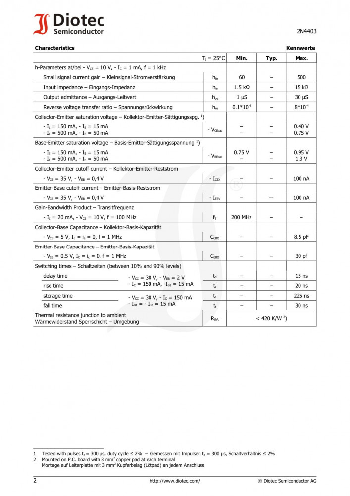 2N4403 datasheet page 2