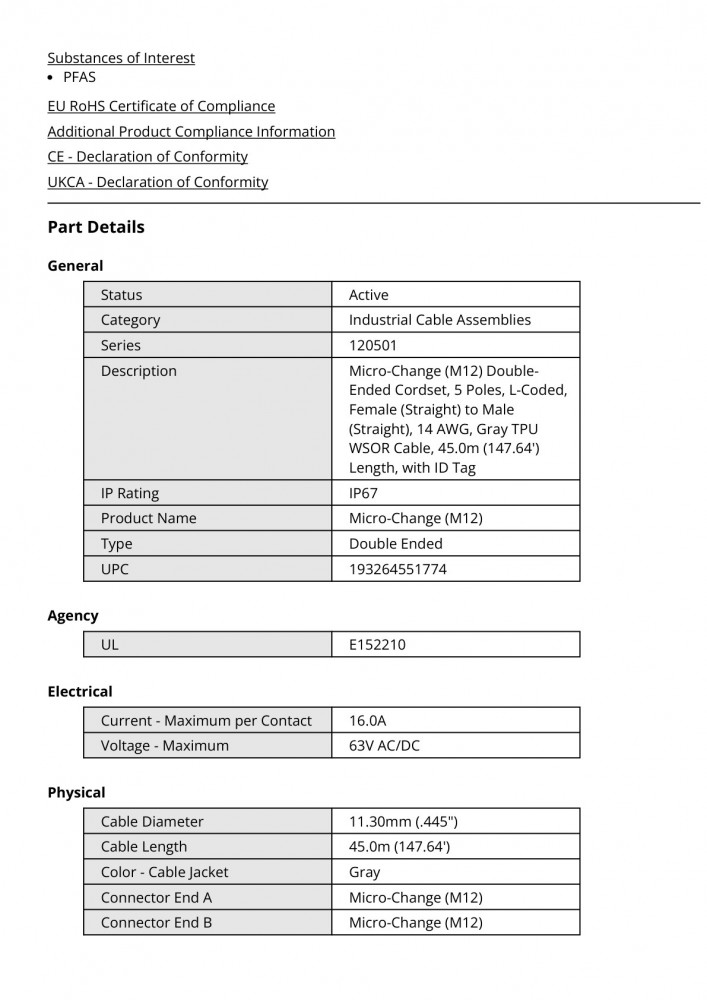 MOLEX 120501 series packaging document page 2
