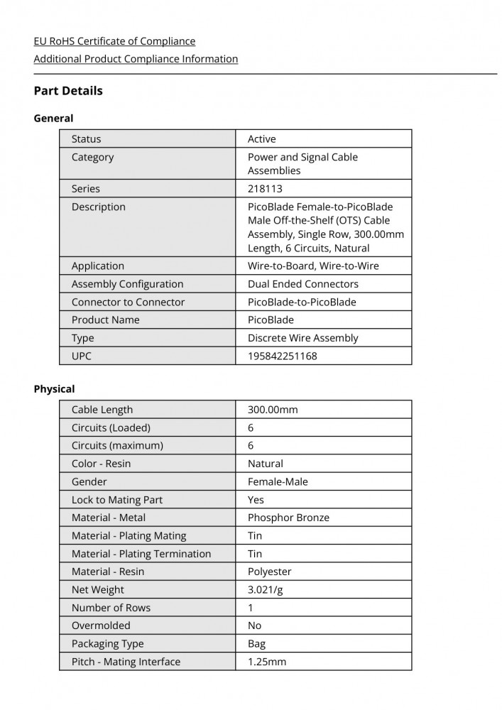 MOLEX 2181130603 drawing preview, page 2