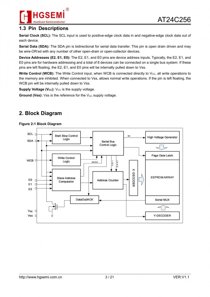 AT24C256MT/TR-HG datasheet page 3