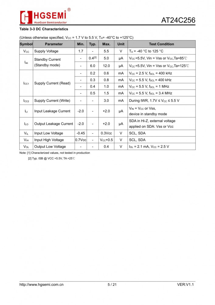 AT24C256MT/TR-HG datasheet page 5