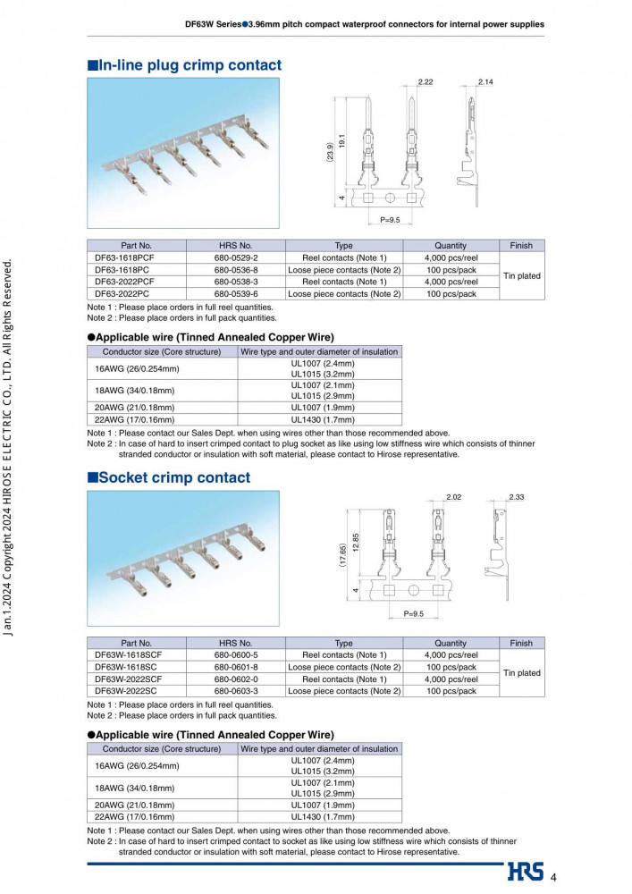 HRS DF63W series document page 4
