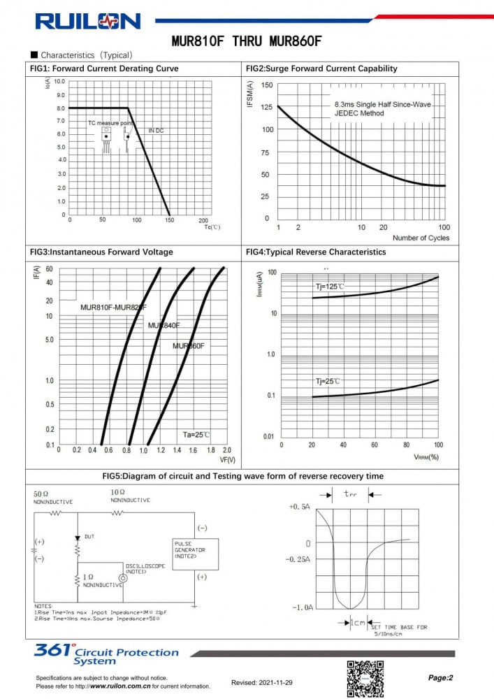MUR820F datasheet page 2